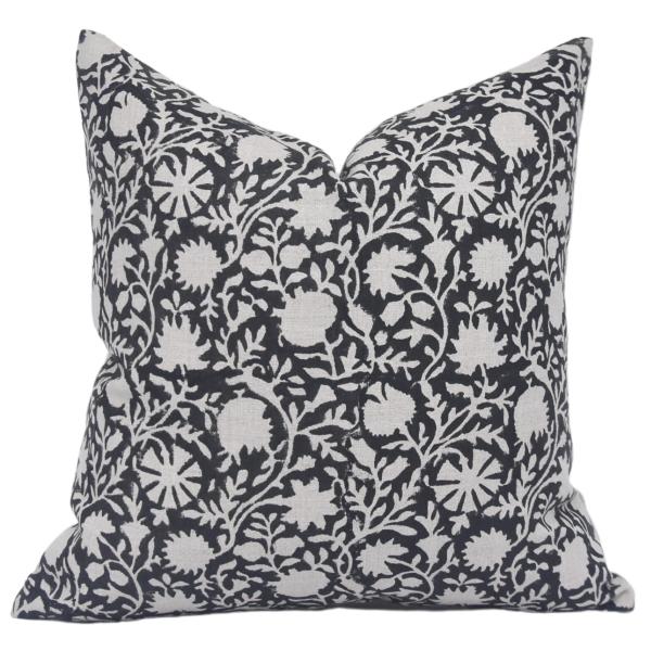 商品名: Fabritual ハンドメイド ブロックプリント ピュアリネン スローピローケース 14x20インチ 隠しファスナー付き クッションカバー ソファ、ベッド、カウチ、農家の装飾用(Chkkri-ライトブラック) Fabritual...