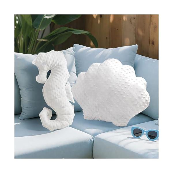 商品名:  AELS Coastal Throw Pillows Set of 2, Shell Seahors Pillows, Beach Ocean Nautical Themed Smooth Soft Minky Decorati...