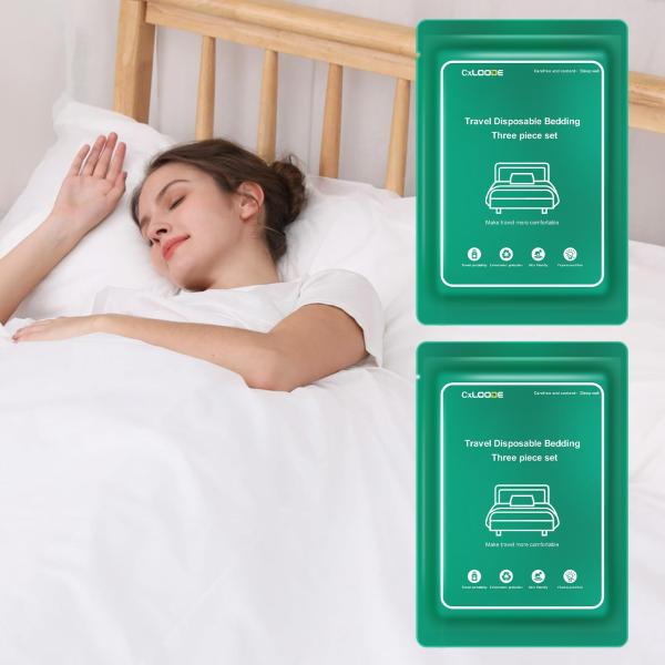 商品名:  2 Pack Disposable Bed Sheets Twin Size ? Portable Disposable Bed Sheet for Hotel Business Trip, Light Weight Breat...