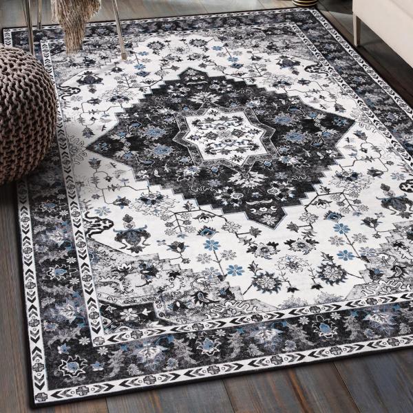 商品名:  Amearea Vintage Design Area Rugs for Living Room, 4x6 Machine Washable Floral Collection Traditional Bedroom Rug, ...