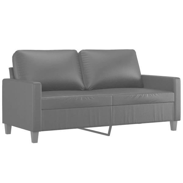 商品名: vidaXL 2人掛けソファ ブラック 140cm 合成皮革製, カウチ, ラブシート, リビングルームソファ, 長椅子 vidaXL Modern 2-Seater Sofa in Black Faux Leather - Du...