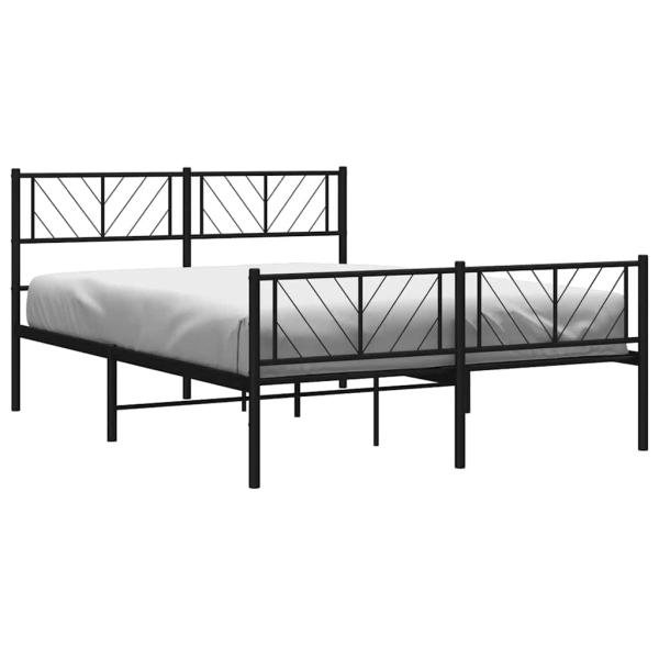 商品名:  vidaXL Queen Metal Bed Frame with Headboard and Footboard, Under Bed Storage Space, Sturdy Steel Construction and ...