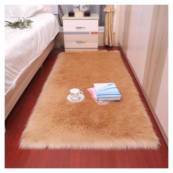 商品名:  KXCR Thicken Fluffy Plush Carpet Living Room Decoration Sheepskin Large Area Mat Bedside Rug Home Decoration Plush...
