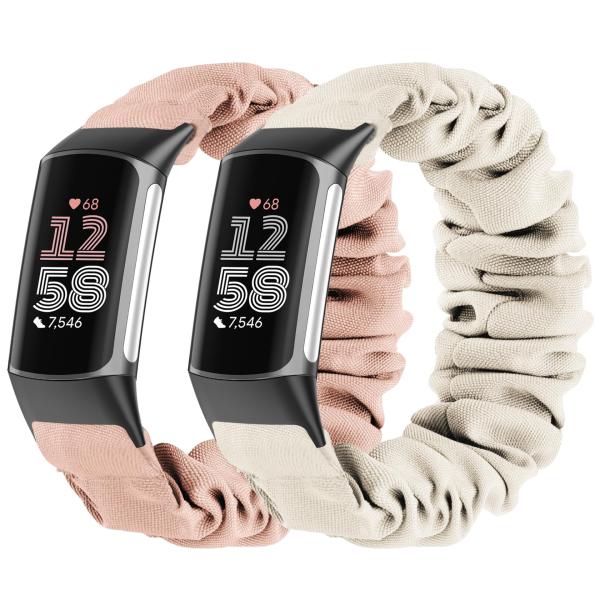 商品名: Folavii 2個パック Fitbit Charge 6 バンド/Fitbit Charge 5 バンド レディース メンズ ストレッチ シュシュ 伸縮性 ファブリック ストラップ スポーツ リストバンド 交換用 Fitbit ...