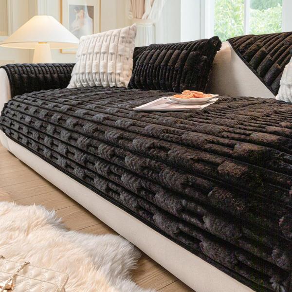 商品名:  GSGC Sofa Slipcovers Couch Cover Rabbit Velvet Winter Plush Sofa Cushion Cover Funny Fuzzy Solid Colour Non-Slip S...