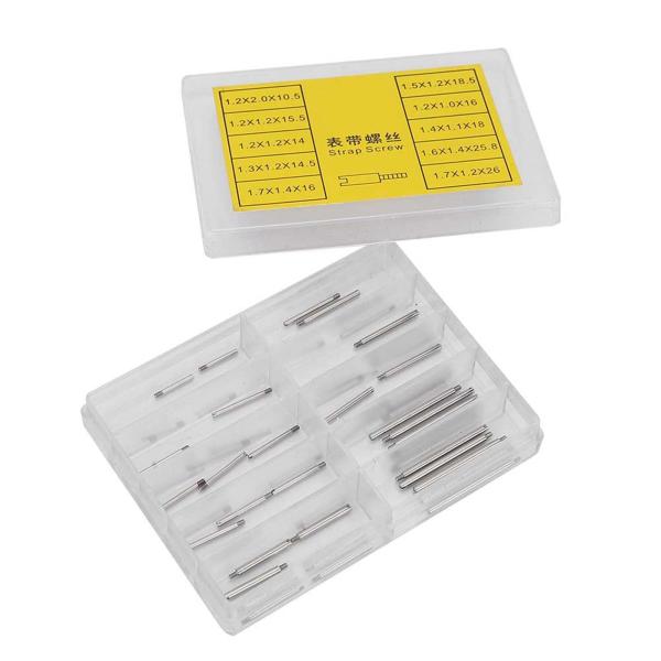 商品名: 腕時計ストラップネジ 2ボックス ステンレススチール 腕時計バンド リンクピン ストラップ ネジセット 時計メーカー 修理ツール アクセサリー 収納ボックス付き 様々なサイズに対応 Watch Band Link Pin Asso...