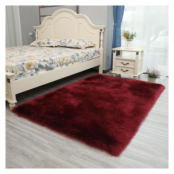 商品名:  KXCR Thicken Fluffy Plush Carpet Living Room Decoration Sheepskin Large Area Mat Bedside Rug Home Decoration Plush...