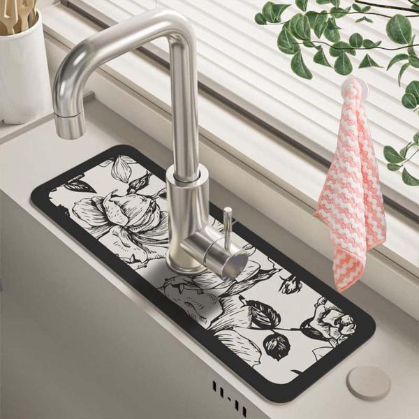 商品名:  Kitchen Sink Faucet Draining Mat, Faucet Draining Mat Kitchen, Sink Faucet Mat Splash Guard, Fantasy Style Faucet ...