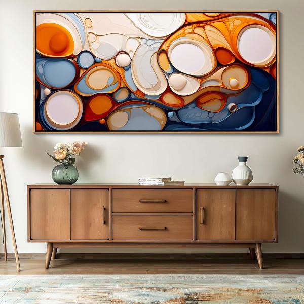 商品名: 抽象的なウォールアート - カラフルなキャンバスウォールピクチャー、リビングルームの装飾用フレーム-モダンな大型ウォールアート-ベッドの上の壁の装飾-油絵のウォールアート Abstract Wall Art - Colorful ...