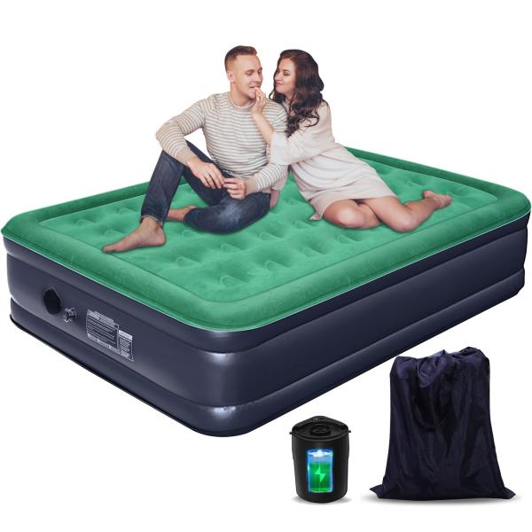 商品名: Queen Air Mattress with Built in Pump/USB-C Rechargeable Detachable-16'' Double High Inflatable Air Bed for Camping...