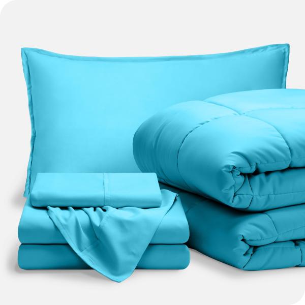 商品名:  Upluxius Aqua/Aqua Bed-in-A-Bag 8 Piece Comforter &amp; Sheet Set Goose Down Alternative Ultra-Soft 600 TC 100% Co...