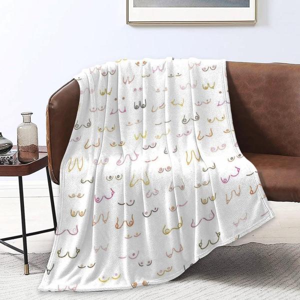 商品名:  All Boobs Breast are Beautiful White Blanket Blankets in All Seasons Soft Plush Blanket for Winter Bedding Sofa 60...