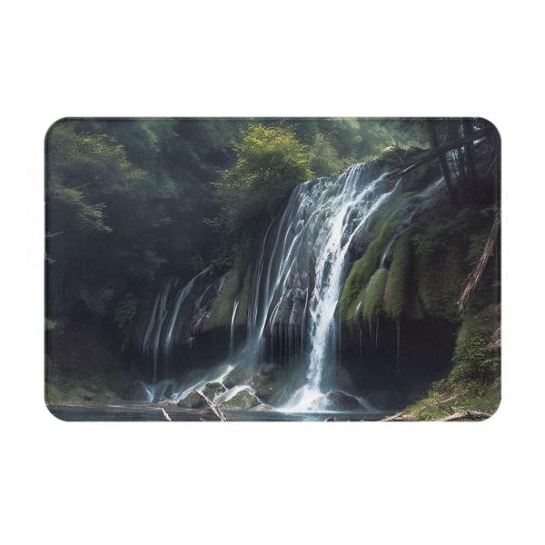 商品名: ウォーターフォールプリントエリアラグ スーパーソフトフランネルバスマット ノンスリップバスマット 洗えるスローラグ 装飾フロアマット リビングルーム ソファ 寝室用 Waterfall Printed Area Rug Super...