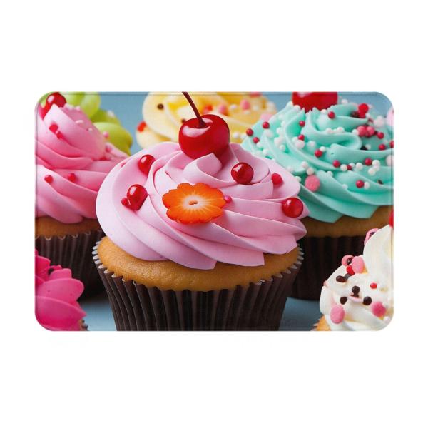 商品名: カップケーキプリントエリアラグ スーパーソフトフランネルバスマット ノンスリップバスマット 洗えるスローラグ 装飾フロアマット リビングルーム ソファ 寝室用 Cupcake Printed Area Rug Super Soft...