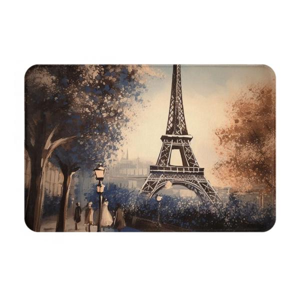 商品名: OUSIKA ロマンチック パリ エッフェル塔 プリント エリアラグ スーパーソフト フランネル バスマット 滑り止め バスマット 洗濯可能 スローラグ 装飾 フロアマット カーペット リビングルーム ソファ 寝室用 ホワイト O...