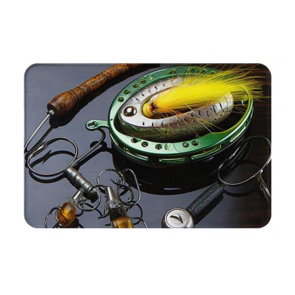 商品名: OUSIKA 釣りフック 釣りルアーロッドプリントエリアラグ スーパーソフトフランネルバスマット ノンスリップバスマット 洗濯可能 スローラグ 装飾フロアマット カーペット リビングルーム ソファ 寝室用 ホワイト OUSIKA ...
