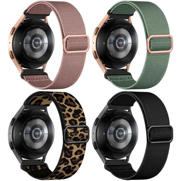 商品名: DaQin ストレッチナイロンソロループバンド 4本パック Samsung Galaxy Watch 6 5 4 バンド Galaxy Watch 5 Pro/Watch 6 4 Classicバンド/Active 2 20mm ...
