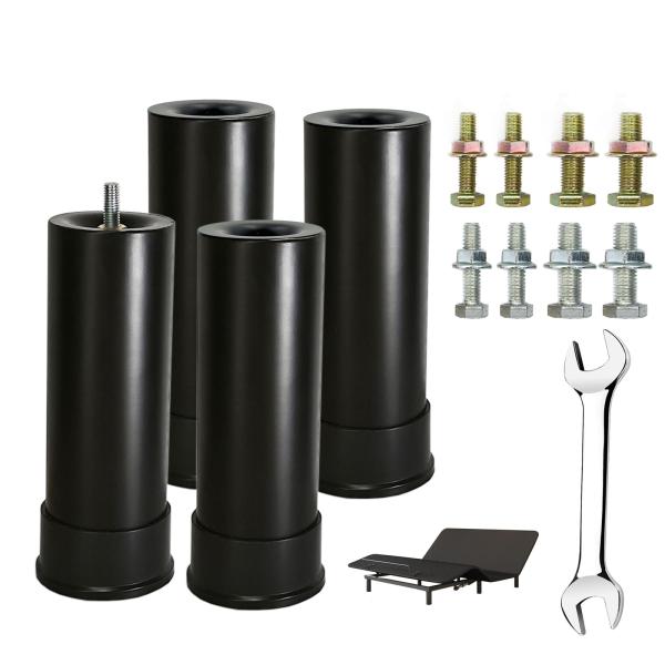 商品名: 7インチ 金属製 調節可能 ベッドベースフレーム 脚 交換用 高耐久 エクストラハイト脚 M8 M10 M12スレッドなどの93%のフレームワークに対応 (4個セット) 7 Inch Metal Bed Base Frame Le...