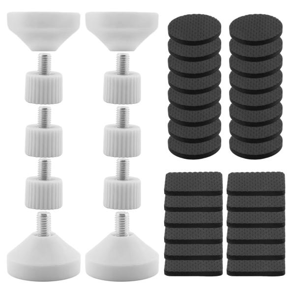 商品名:  Ranjaner 2pcs Headboard Stoppers for Wall with 28 Black Furniture Pads White Adjustable Threaded Bed Frame Anti-Sh...