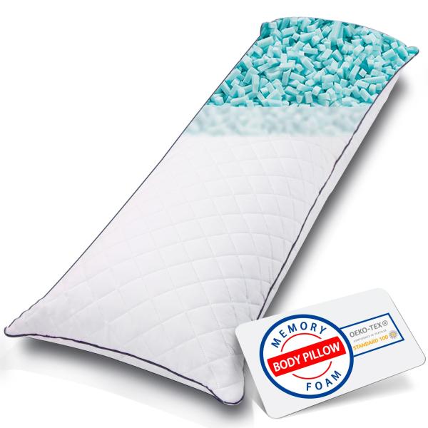 商品名: MIDDLE ONE 抱き枕 1点 低反発素材 抱き枕 大人用 睡眠用 ベッド用ロングピロー 大型 硬め 横向き寝用 20x54インチ ホワイト 1 MIDDLE ONE Body Pillow, Memory Foam Body...