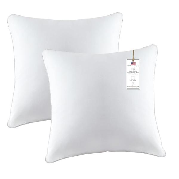 商品名: A1 HOME COLLECTIONS A1HC 人工羽毛 エクストラフィル 低刺激性 スローピロー ソファ/椅子/ベッドなどに 22インチx22インチ フラット圧縮パック ホワイトセルフパイピング 2個パック A1 Home C...