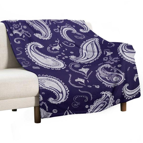 商品名:  Vector White Paisley Pattern Navy Blue Throw Blankets,Blanket Premium Super Soft Cozy Warm Bed Blanket Couch Decor...