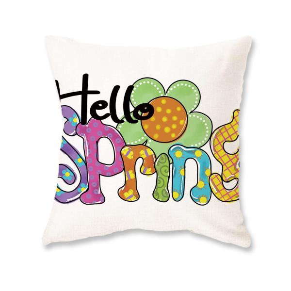 商品名:  ONWAY Hello Spring Pillow Cover 16x16 Farmhouse Colorful Decor Throw Pillowcase Seasonal Outdoor Porch Decorative ...