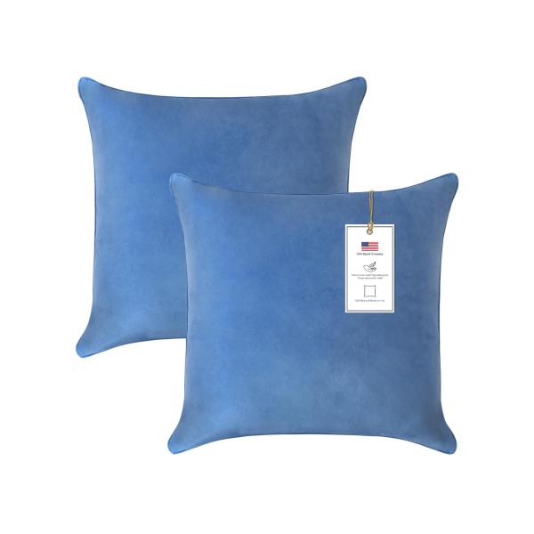 商品名: A1HC 低刺激性高級ソフトベルベットスローピローカバー2枚セットのみ、ソファ、ベッド、鮮やかな色と隠しYKKジッパー用 装飾枕であなたの生活空間を向上 18インチx18インチ プロシアンブルー A1HC New Set of 2...