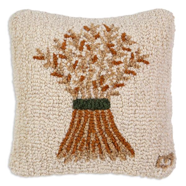 商品名:  Chandler 4 Corners Artist-Designed Wheat Sheaf Hand-Hooked Wool Decorative Throw Pillow (14 in x 14 in) Farm &amp;...