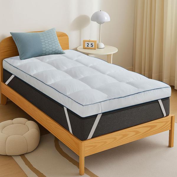 商品名: クイーンローズ マットレストッパー ピロートップ マットレストッパー ツインサイズ とても柔らかく快適 硬めのベッドに QUEEN ROSE Mattress Topper Twin Size, Pillow Top Extra ...