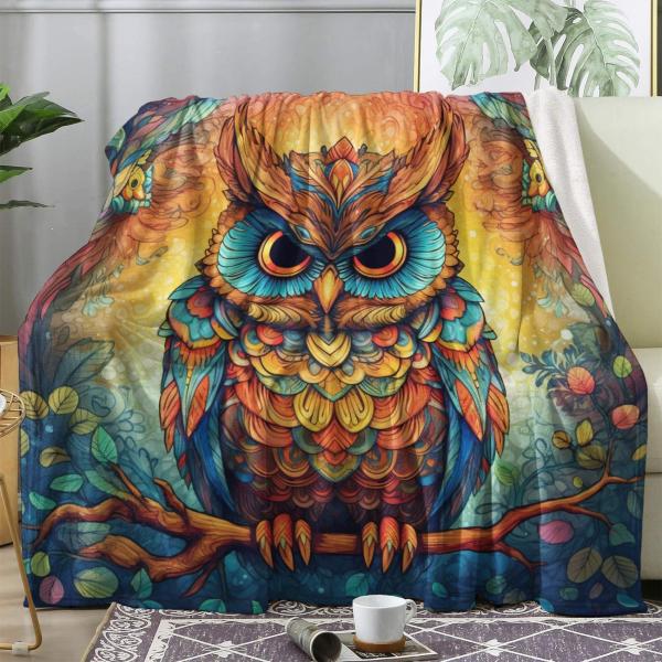 商品名:  zcwl Owl Blanket Twin XL Size, Fantasy Animal Fleece Throw Blanket for Couch Bed Sofa, Owl Patterned Blankets and ...