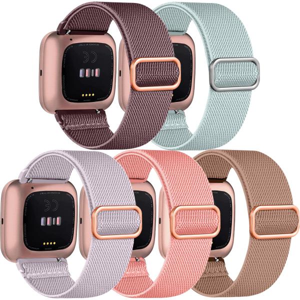 商品名: Chinber (チンバー) 5本パック バンド Fitbit Versa 2 バンド レディース Fitbit Versa 2 バンド / Fitbit Versa Lite/Versa SEに対応 ソフトで調節可能なナイロンス...