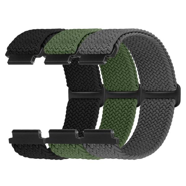 商品名: FTYQUEE 編組ナイロン腕時計バンド 16mm 18mm 19mm 20mm 22mm 腕時計バンド クイックリリース交換用リストバンド 調節可能なストレッチストラップ ファブリックバンド 男女兼用, ブラック+アーミーグリー...