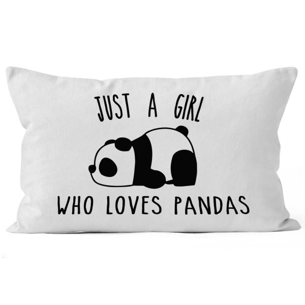 商品名: Liosei YUESHARE Just A Girl Who Loves Pandas Panda Bear クッションカバー 18 x 18インチ パンダ 熊 恋人 ギフト ホーム ルーム ベッド ソファ ベッドルーム デコレ...