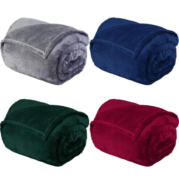 商品名: Peryiter フリーススローブランケット ソファブランケット ふわふわフラシ天 暖かい ソフトで通気性 軽量 スローブランケット リビング/ベッド/旅行/カウチ/ソファ用 4枚セット (60インチ x 80インチ、鮮やかな色)...