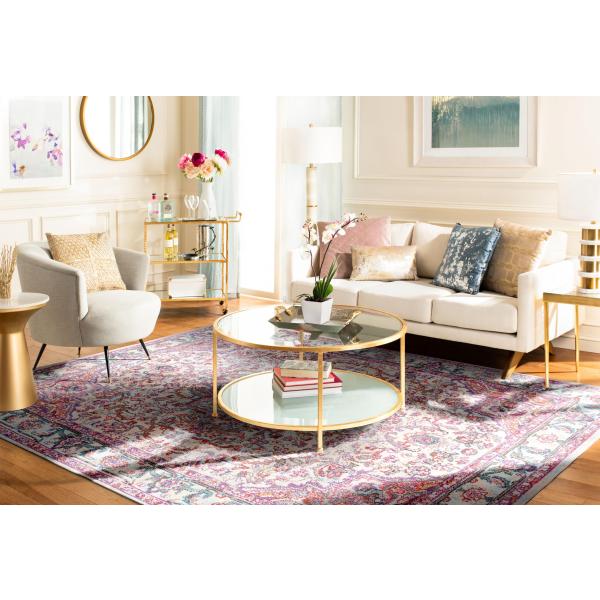 商品名:  SAFAVIEH Madison 200 Collection Accent Rug - 2'6" x 4', Beige &amp; Fuchsia, Transitional Design, Stain Resistant,...