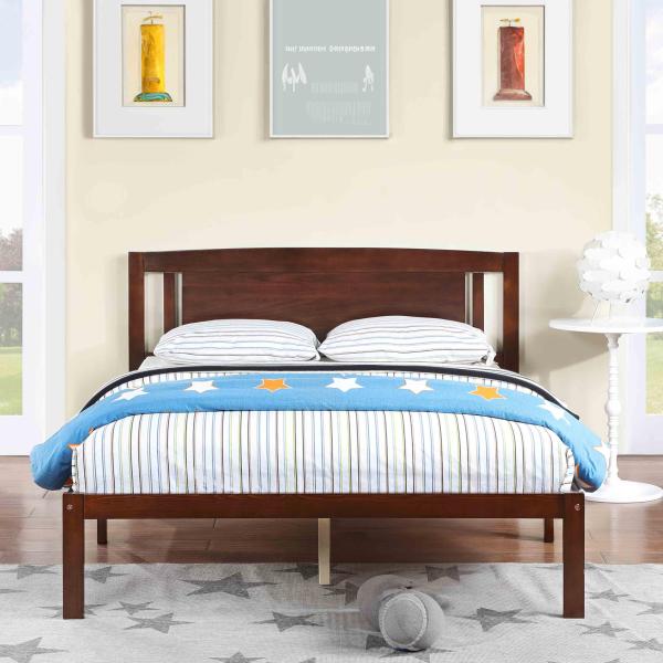 商品名:  Suwopmvy Mid Century Platform Bed, Wood Twin Bed Frame with Headboard, Mattress Foundation with Under Bed Storage,...