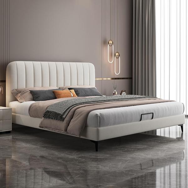 商品名:  OUDINI Technology Cloth Double Bed Full Size Bed Frame with Headboard Leather Bed Frame Queen No Box Spring Needed...