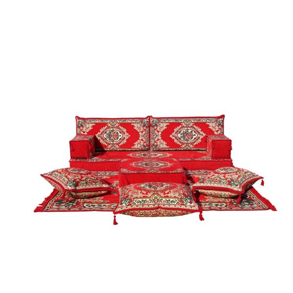 商品名:  arabicsofa Traditional Sectional Floor Seating with Backrest Pillows ? Handmade Arabic Majlis Sofa for Guest Roomブ...