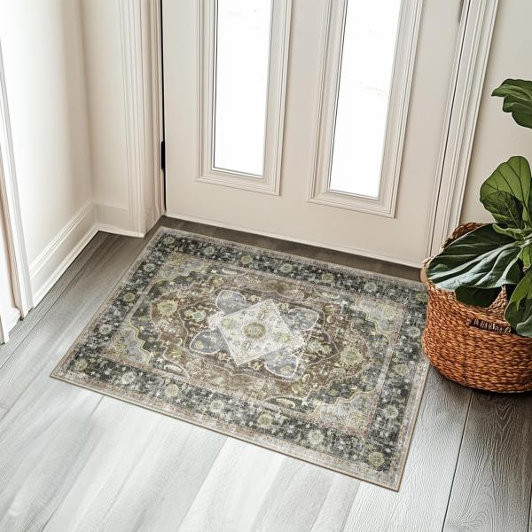 商品名:  RELEANY 2x3 Area Rug Vintage Machine Washable Low Pile Carpet No Shedding Area Rugs for Living Room Bedroom Dining...