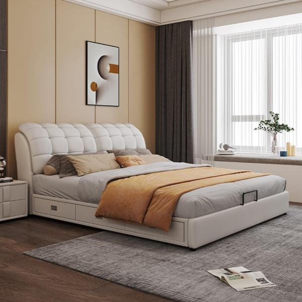 商品名:  OUDINI Modern and Simple Queen Size Bed Frame Under Bed Storage Strong Metal Slats Support Whisper-Quiet Design No...