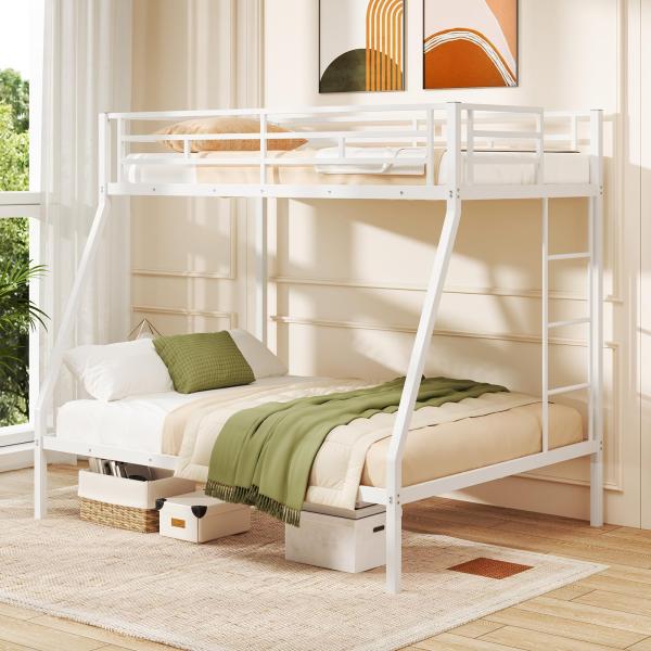 商品名:  GORELAX Twin Over Full Bunk Bed, Metal Bunk Bed with Sturdy Guard Rail &amp; Ladder, No Box Spring Needed, Noise R...