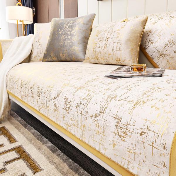 商品名:  ABANO Gold Print Sofa Cover Sofa Seat Towel Couch Cushion Slipcover Dutch Velvet Hot Stamping Chaise Washable Wide...