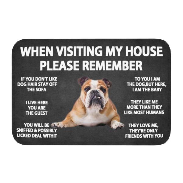 商品名:  PuseTaer When Visiting My House Please Remember English Bulldog Indoor Doormat Durable Welcome Front Door Mats Ent...