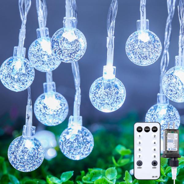 商品名:  Minetom Crystal Globe String Lights Plug in - 33 ft 100 LED Globe Fairy String Lights with Remote and Timer, Water...