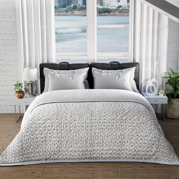 商品名: Ridhi コットン リバーシブル キルト ハンドブロック プリント クイーン 90 x 96 パウダーとピジョンブルー ソフト 軽量 ブランケット ソファ カウチ ベッド 装飾 軽量 ソフト 通気性 ハンドメイド Ridhi C...