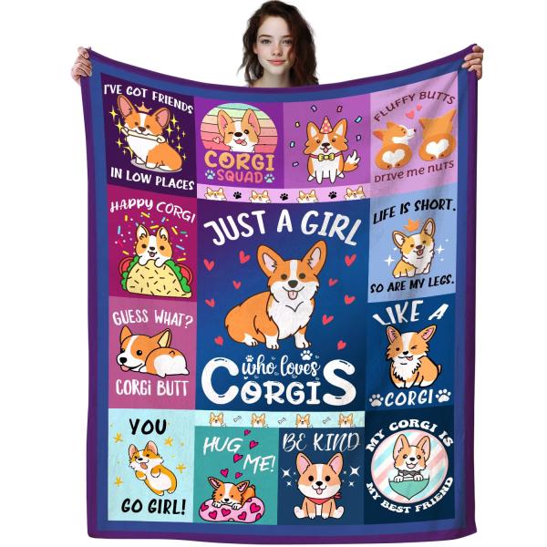 商品名: Norkobay かわいいコーギーブランケット コーギー愛好家へのギフト、ソフトで心地よいフランネルコーギー犬のスローブランケット かわいい子犬 犬 ベッド ソファ ソファ カウチ 犬愛好家への誕生日プレゼント、子供、女の子、大人...