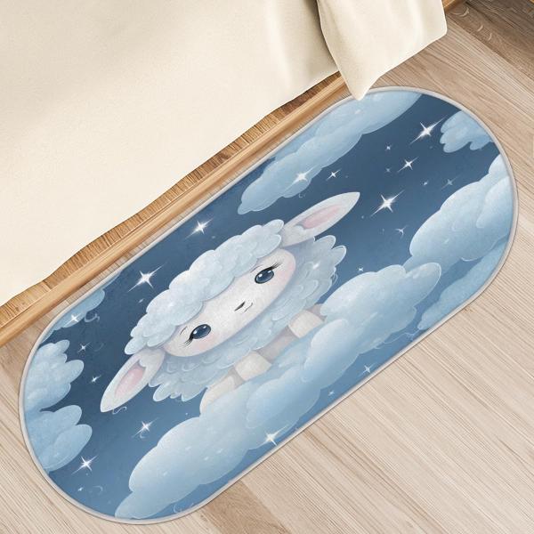 商品名:  Oval Fluffy Soft Area Rug Lamb on Cloud Shaggy Carpet for Sofa Bedroom Nursery Floor Mat Oval Runner Rugs for Livi...