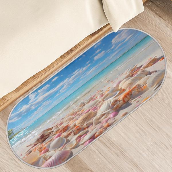 商品名:  Oval Fluffy Soft Area Rug Summer Beach Starfish Shaggy Carpet for Sofa Bedroom Nursery Floor Mat Oval Runner Rugs ...