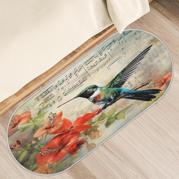 商品名:  Oval Fluffy Soft Area Rug Hummingbird Shaggy Carpet for Sofa Bedroom Nursery Floor Mat Oval Runner Rugs for Living...